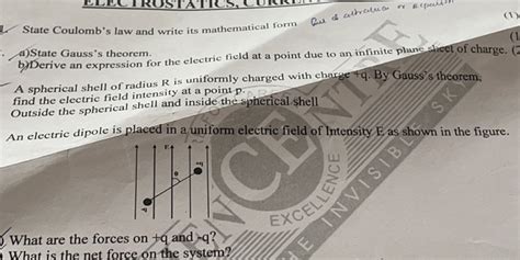 Solved A Sfate Gausss Theorem Byderive An Expression For The
