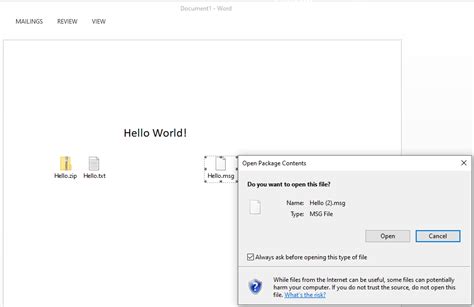 Python How To Convert An Embedded Bin File From A Word Document To Its Original Msg Format
