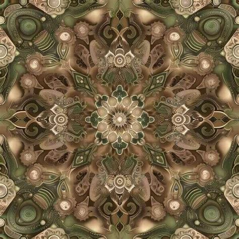 Download Green Brown And Beige Floral Pattern Patterns Online Creative Fabrica