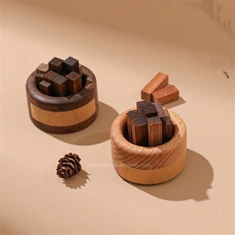 Round Box Aroma Wood Diffuser Three Bamboo