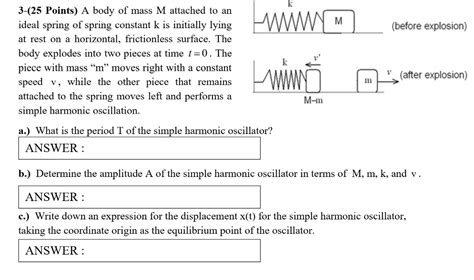 Solved 3 25 Points A Body Of Mass M Attached To An Ideal