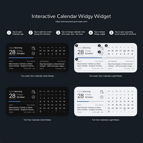 an interactive calendar widget with a simple and neat design that let