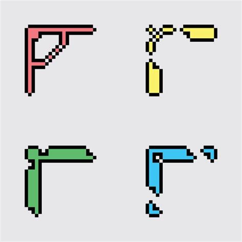 Pixel Art Frame Corner Border Template Design Premium Vector