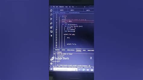 Same Line Alphabet Triangle Shortsfeed Codecoding Programminglanguage Vscode Youtube