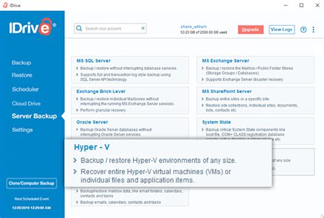 IDrive Online Backup For Hyper V Environment