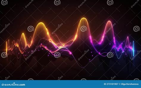 An Abstract Representation Of Sound Waves And Music Frequencies Generative Ai Stock