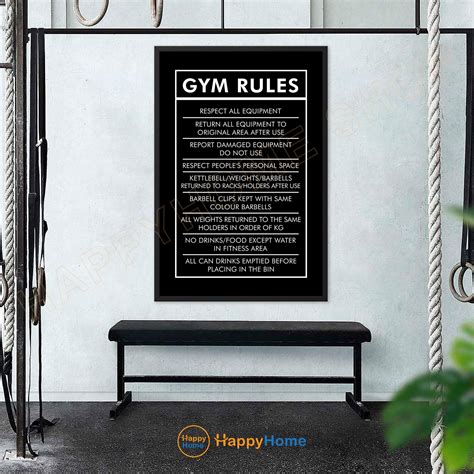 Gym Rules Wall Art Workout Room Decor Gym Poster Fitness Sign Prints