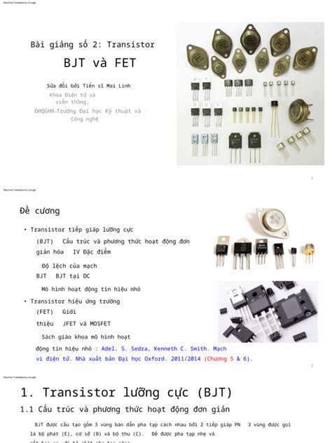 Lecture 2 Transistors Bjt And Fet Updated 2 Corrected Pdf