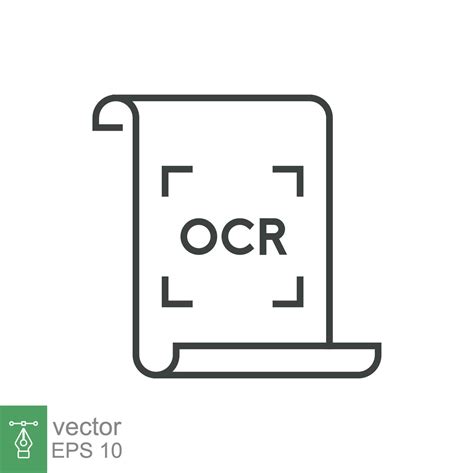 Optical Character Recognition Icon Simple Outline Style Ocr Text