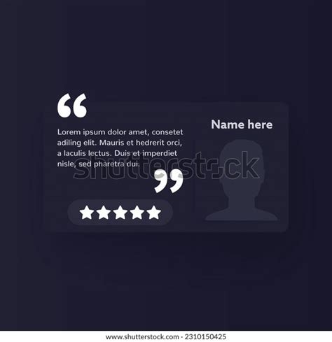 Testimony Template Web Testimonial Dark Vector Stock Vector Royalty Free 2310150425 Shutterstock