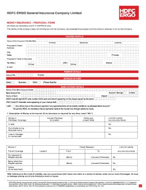 Fillable Online Proposal Form HDFC Ergo Fax Email Print PdfFiller