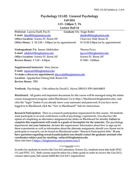 Psyc 111 Syllabus Summary General Psychology Warning Tt Undefined Function 22 Psychology