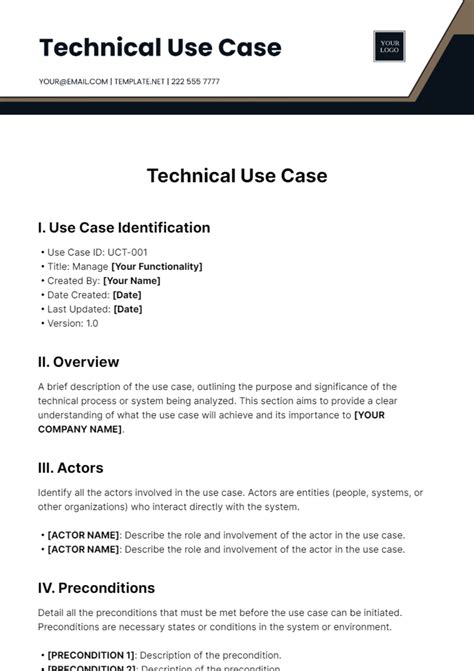 Free Technical Use Case Template Edit Online Download Template Net