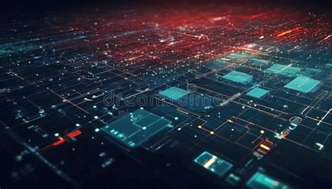 Abstract Background Of Digital Code Flow Neural Networks Artificial Intelligence Stock