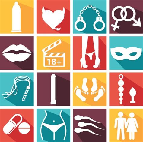 Sex Icons Set Symbol Xxx Royalty Free Vector Image