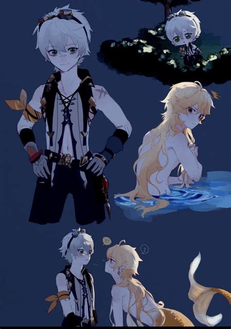 Traveler X Bennett X Aether X Bennett 🇺🇦 Cute Anime Guys Anime Cute Art
