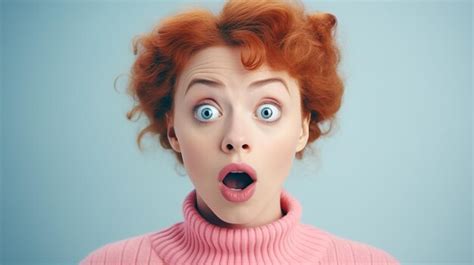 Premium Ai Image Surprised Woman With Big Eyes Isolated On The
