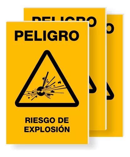 Señalamiento Precaución Riesgo De Explosión 30x20 3 Piezas Meses Sin