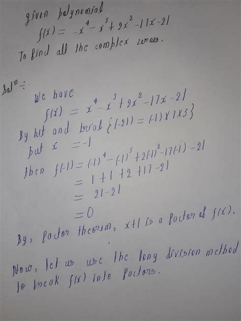 Answered Find All Complex Zeros Of The Bartleby