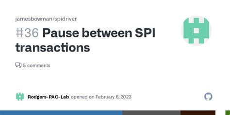 pause between spi transactions · issue 36 · jamesbowman spidriver · github