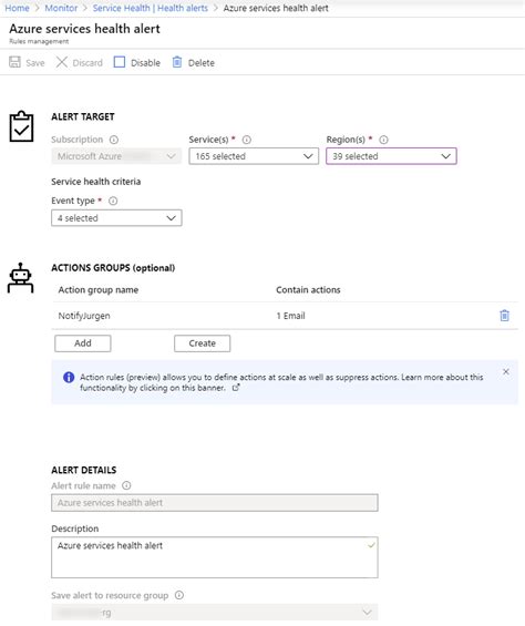 Quick Tip Setting Up A Global Azure Service Health Alert Jurgen On Azure