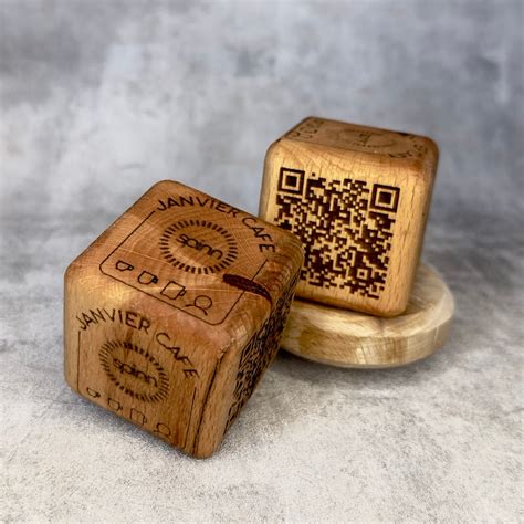 Custom Wooden Cube QR Code Sign Contactless QR Menu For Etsy