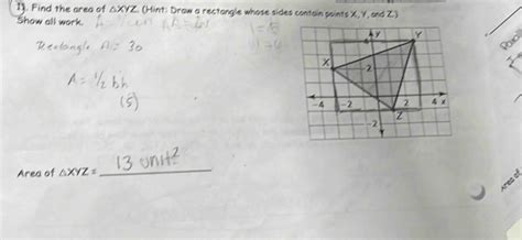 Solved 1 Find The Area Of Xyz Hint Draw A Rectangle Whose Sides Contain Points X Y And Z