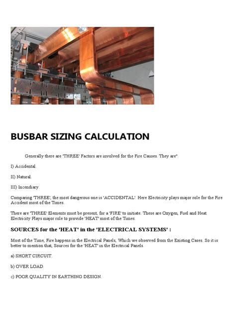 Busbar Sizing Calculation Pdf Fires Insulator Electricity