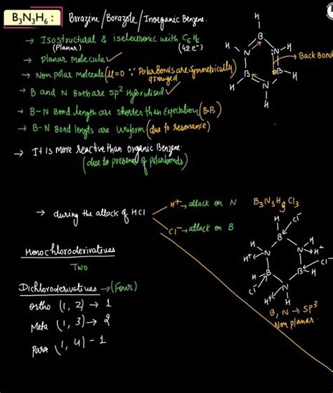 B3 N3 H6 Borazineborazoleinorganic Benzene → Planar Molecule → Non