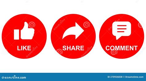 Like Share Comment Icons Vector Stock Vector Illustration Of Internet Click 270926838