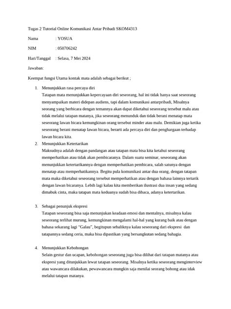 Tugas 2 Tutorial Online Komunikasi Antar Pribadi Skom4313 Pdf