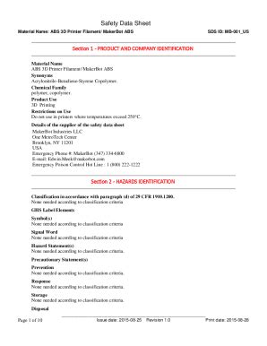 Fillable Online MSDS Safety Data Sheets For ABS R Fax Email Print PdfFiller