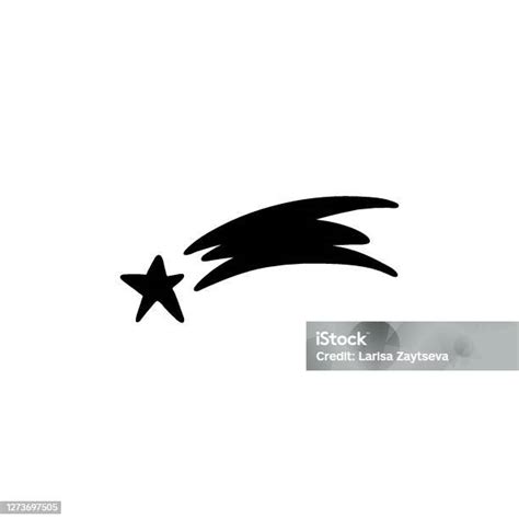 슈팅 스타와 빛나는 꼬리의 실루엣 플라잉 스타의 클립아트 클로즈업 벡터 스톡 격리 된 그림입니다 천체 개념 개인 장식품에 대한 스톡 벡터 아트 및 기타 이미지 Istock