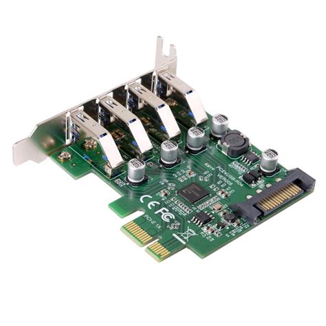 USB 3 0 HUB PCI Express To Low Profile 4 Ports PCI E Expansion Card Adapter 5Gbps For