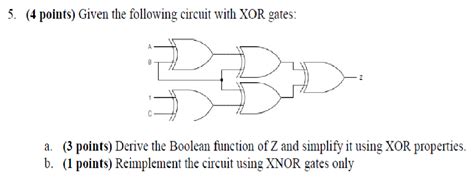 Solved 5 4 Points Given The Following Circuit With XOR Chegg Com