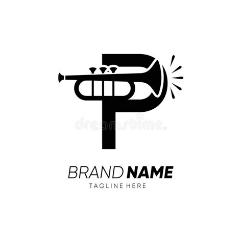Letra P Trompeta O Diseño De Logotipo Sexofono Vectorial Icono Símbolo