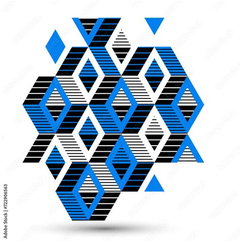 Abstract Vector Wallpaper With 3d Isometric Cubes Blocks Geometric