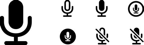 Microphone Muted And Unmuted Icon Set Classic Mic Shape Design Mute And Unmute Audio Mic Flat