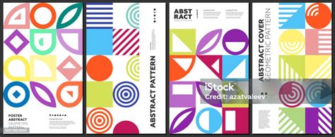 추상적인 기하학적 바우하우스 스타일의 작품 간단한 모양 조합 네오 지오 포스터 레트로 멤피스 그리드 패턴 현대의 트렌디한 잔혹함