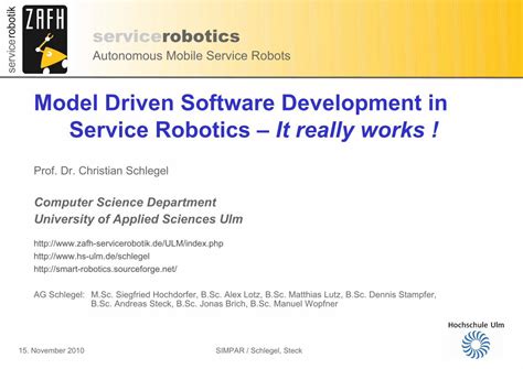 pdf model driven software development in service robotics it · approach design