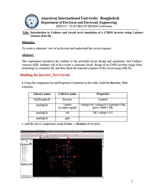 Vlsi Lab 3 Inverter Schematic Dc Sim Pdf Power Inverter Electrical Network
