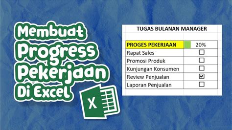 Membuat Progress Pekerjaan Di Excel Youtube