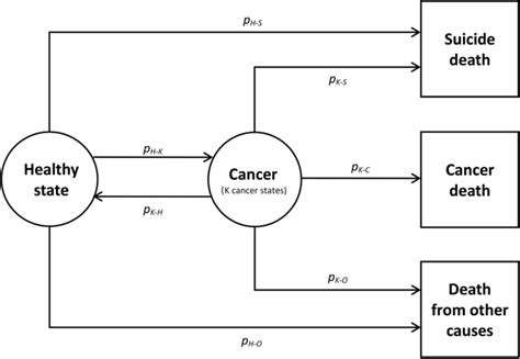 Multistate Model Used For The Simulation Of Death Data In People Aged Download Scientific