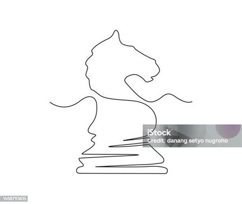 체스 기사의 연속 한 선 그리기 간단한 체스 말 라인 아트 벡터 삽화 개념에 대한 스톡 벡터 아트 및 기타 이미지 개념 개념과 주제 나이트 Istock