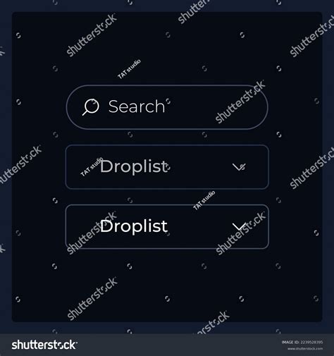 드롭다운 목록 UI 요소 키트 격리된 스톡 벡터 로열티 프리 Shutterstock