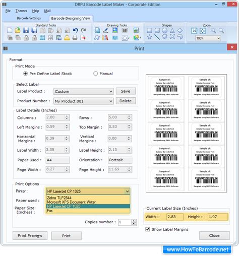 Custom Print Settings DRPU Barcode Software HowToBarcode