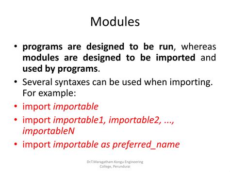 Modules And Packages In Python Ppsx