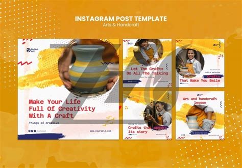 دانلود فایل لایه باز قالب پست اینستاگرام کارهای هنری دانلود رایگان فایل لایه باز، Psd، وکتور