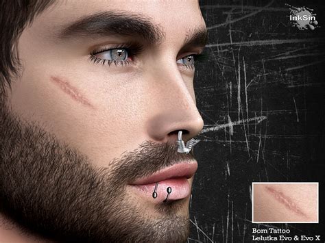 Second Life Marketplace Inksin Cheek Scar Bom Tattoo Lelutka