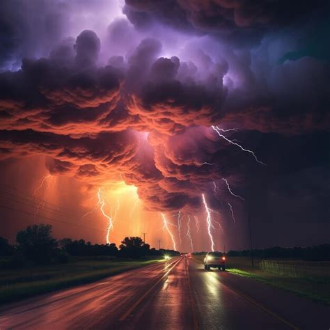 Premium Photo Thunderstruck Lightning Over The Skies